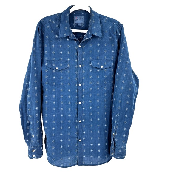 Lucky Brand | Shirts | Lucky Brand Southwestern Pearl Snap Shirt Mens ...